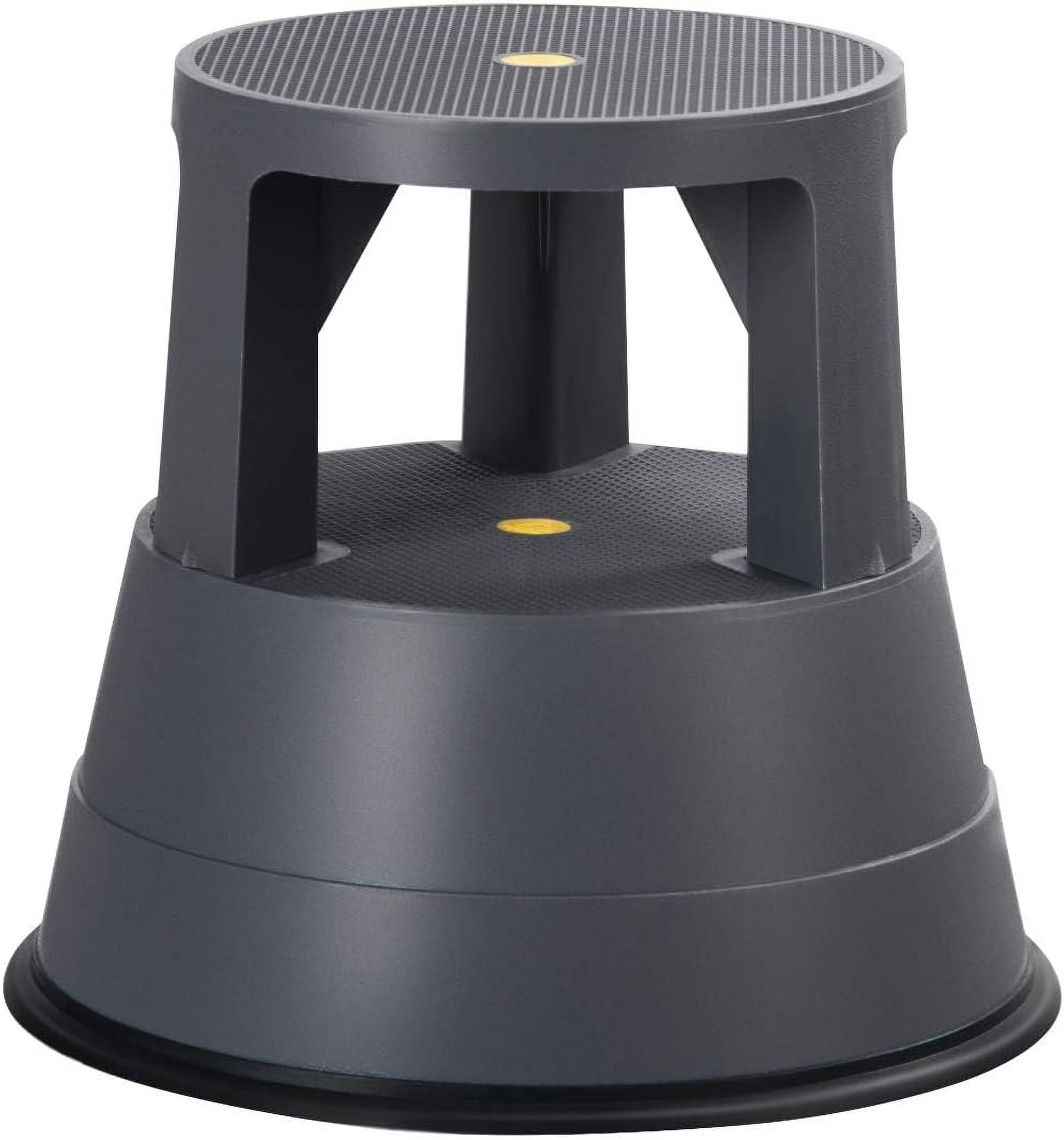 Amissz Rolling Step Stool, Round Rolling Stool with Wheels Max Load 350 ...