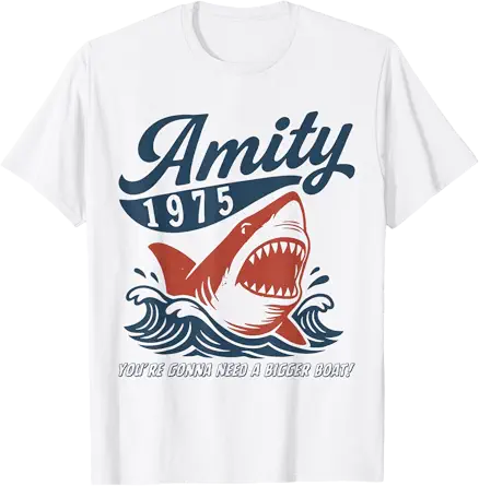Amity 1975 Shirt Retro Shark You’re Gonna Need a Bigger Boat T-Shirt ...