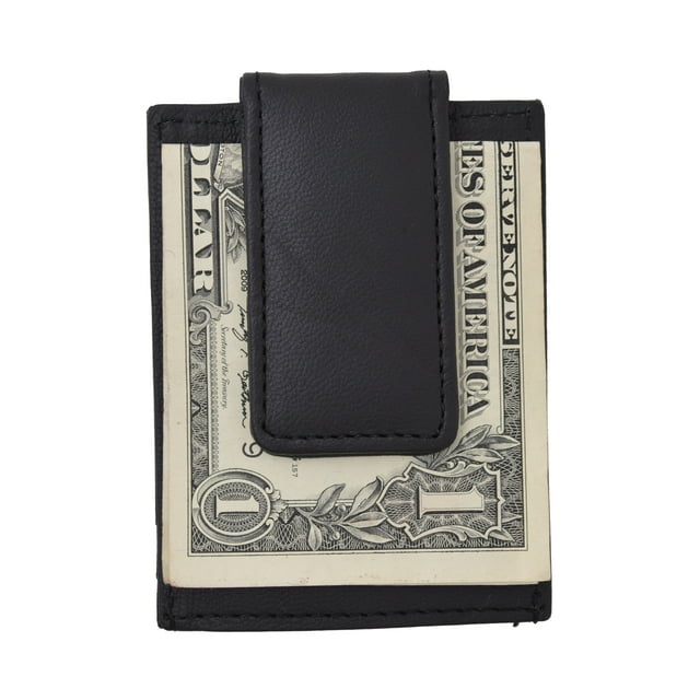 Amity Slim Magnetic Money Clip Wallet Genuine Leather Front Pocket ...