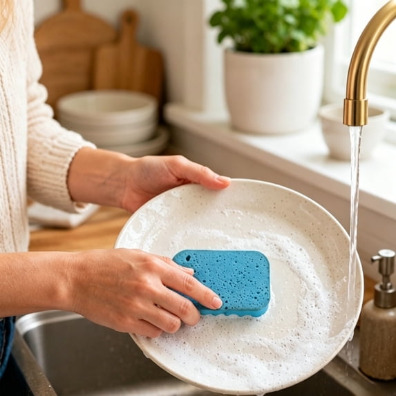 Amketima 3 Pack Kitchen Dish Sponge Scrubber Multi Hole High Foaming ...