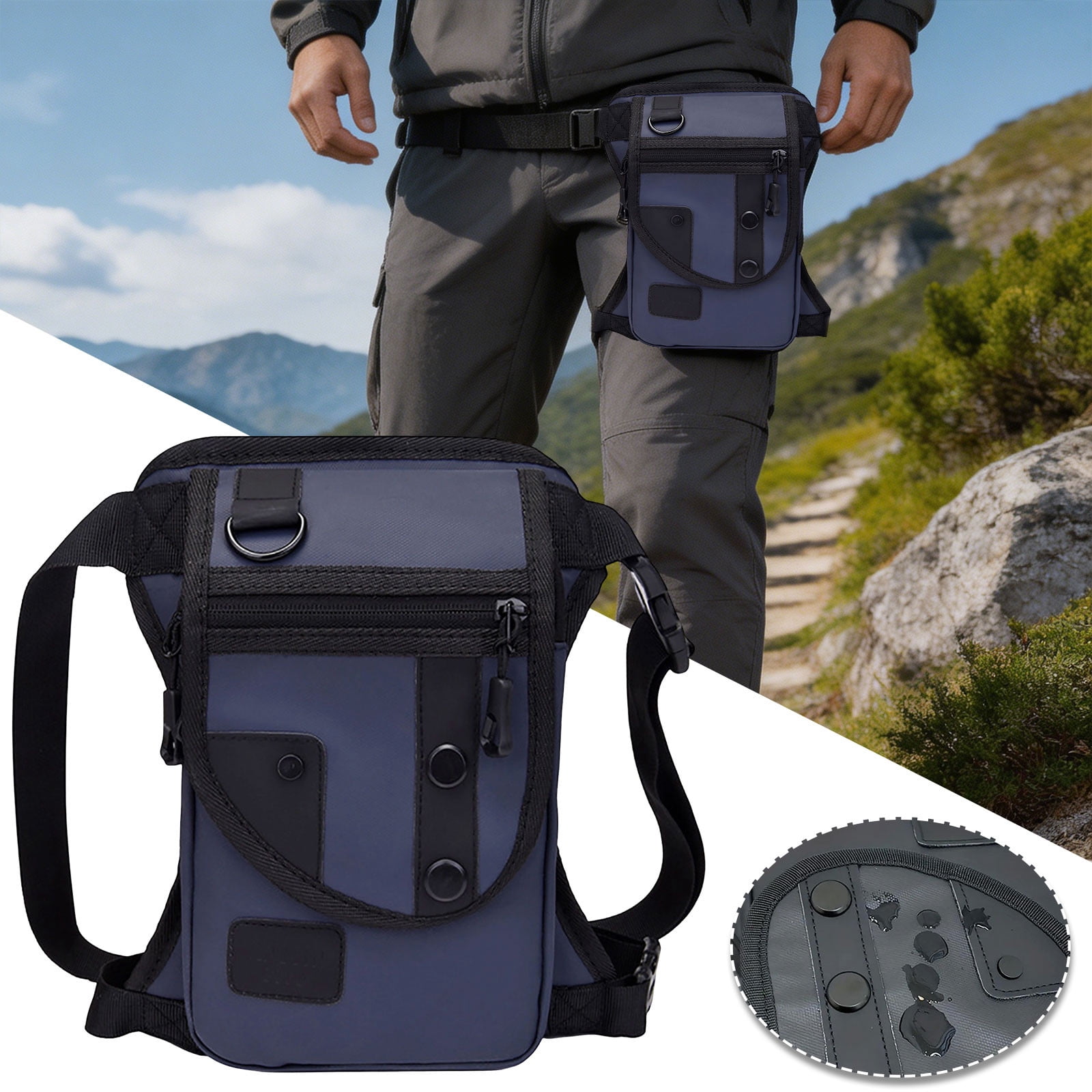Amketima 3-in-1 Waterproof Leg Bag Crossbody Waist Pack for Men Women ...