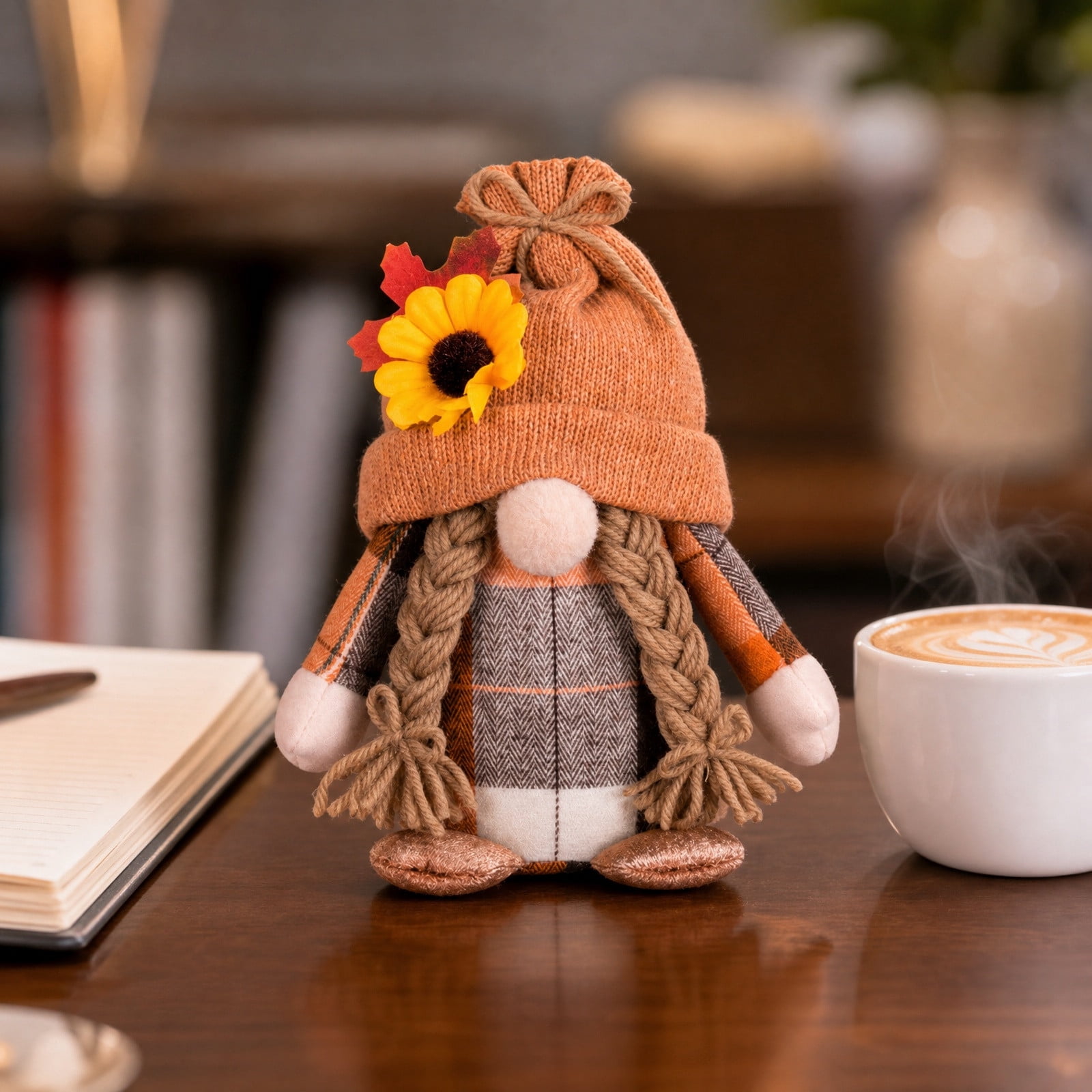 Amketima 8.66x4.72x3.15in Borderless Sunflower Faceless Doll Rudolph ...