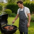 Amketima Chef Apron Long Ties Water Resistant Adjustable Neck Kitchen ...