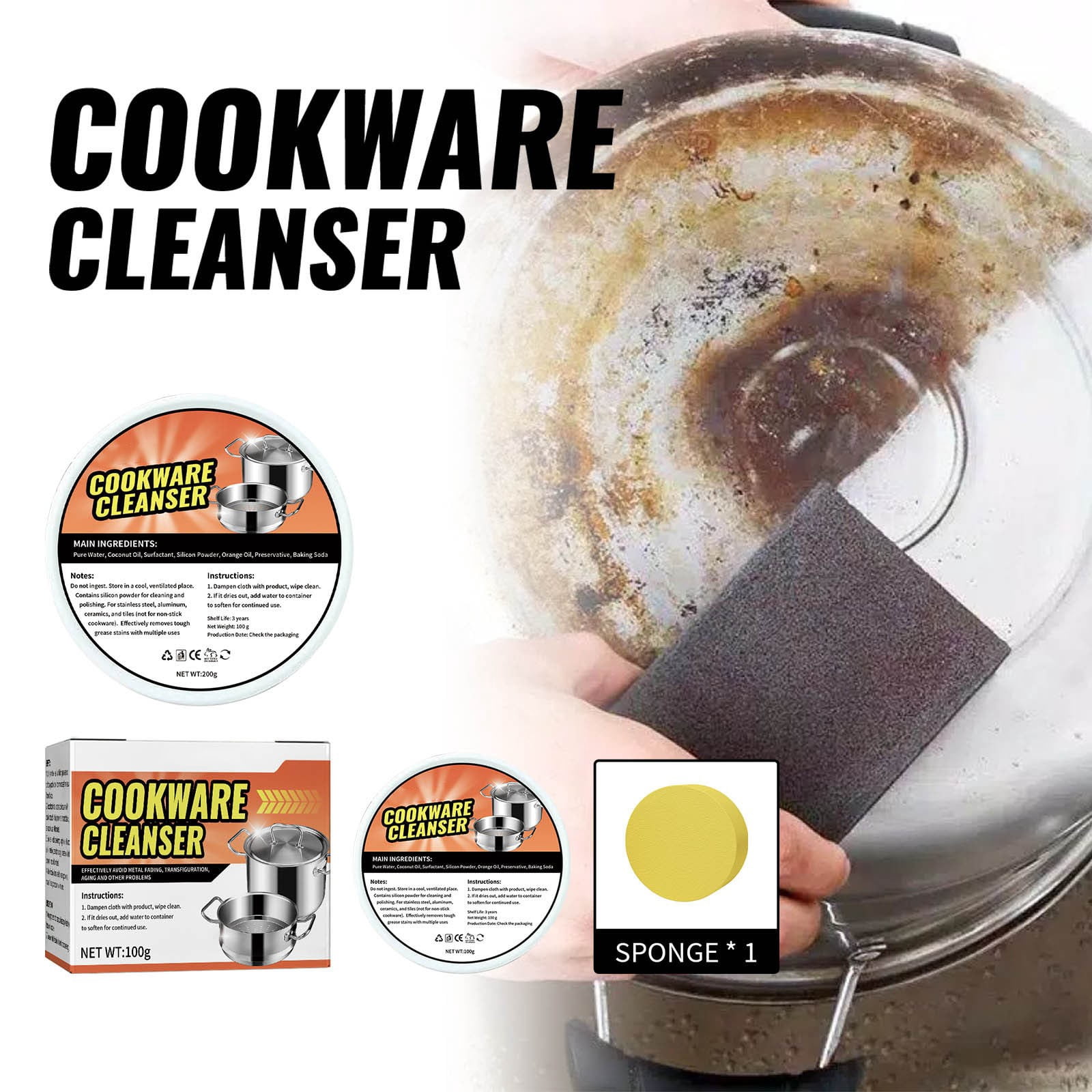 Amketima Cookware Cleanser Kitchen Pots and Pans Powerful Descaling ...