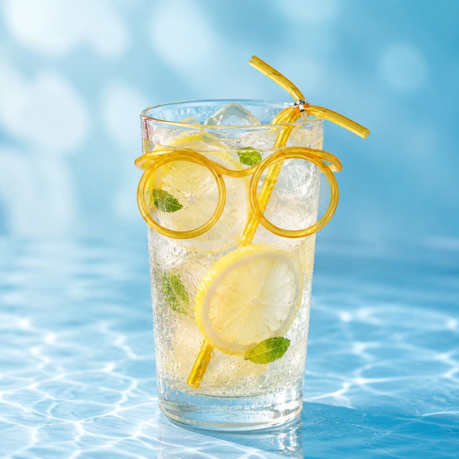 Amketima Funny Glasses Straws Cute Round Shaped Plastic Straws,Stylish ...