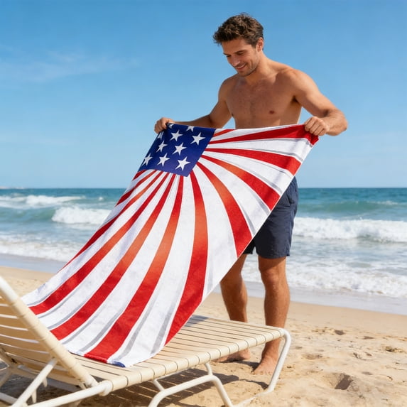 Amketima Printed Microfiber Beach Towel Quick Dry Sand Proof Swimming ...