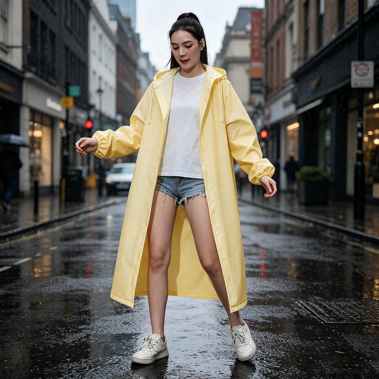 Amketima Raincoat Reusable EVA Thickened Extended Length Adult Portable ...