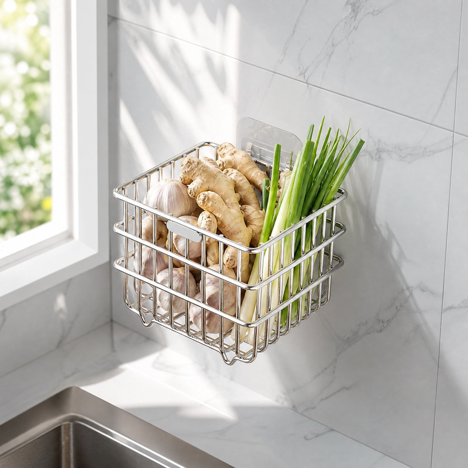 Amketima Storage Basket Stainless Steel 5.1 x 5.1 x 3.9 in for ...