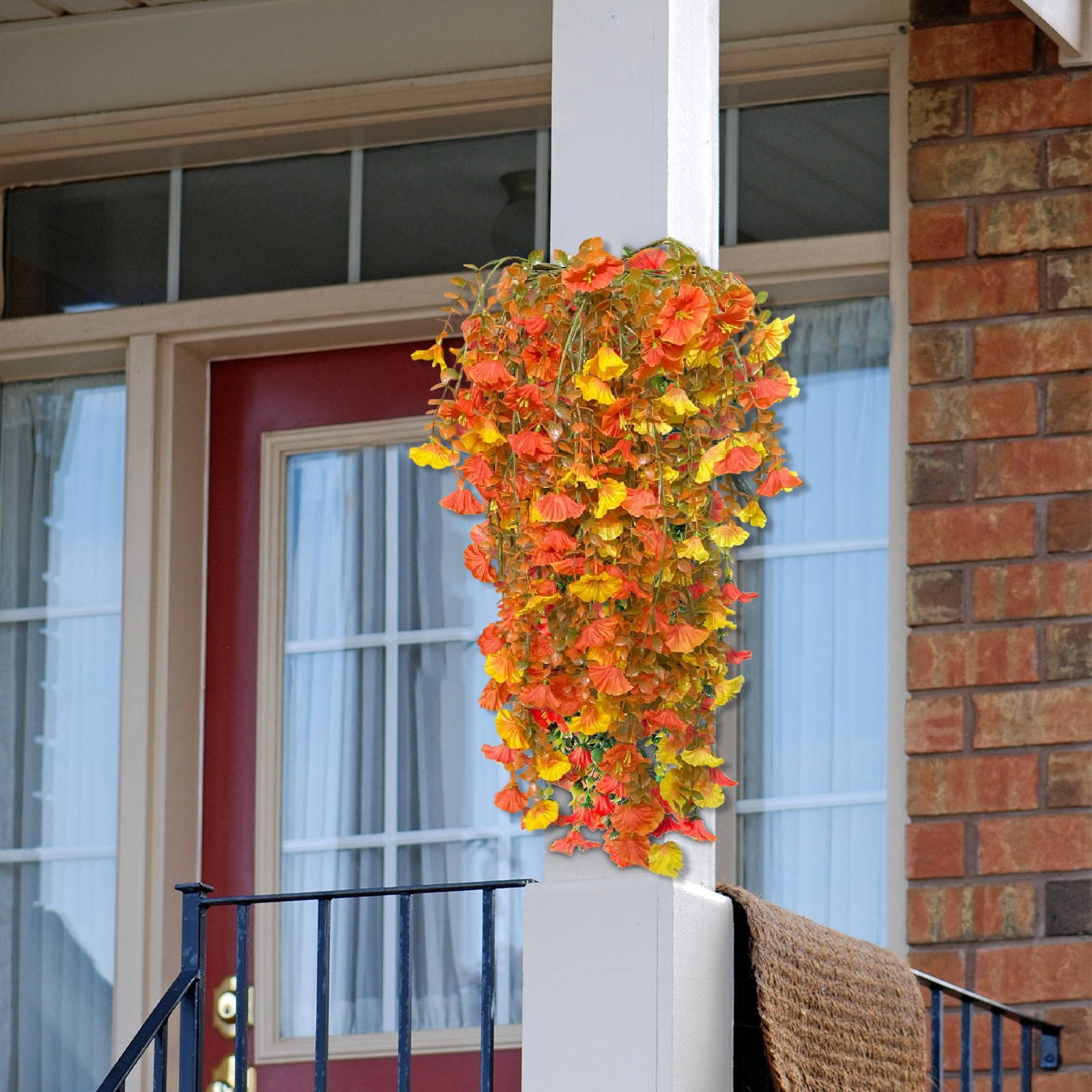 Amketima UV Resistant Artificial Morning Glory Flower Vine 4 Bunches ...