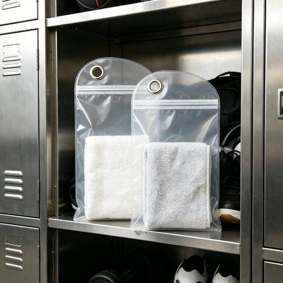 Amketima Waterproof PVC Zip Lock Bags with Hang Hole Reusable Pouch for ...