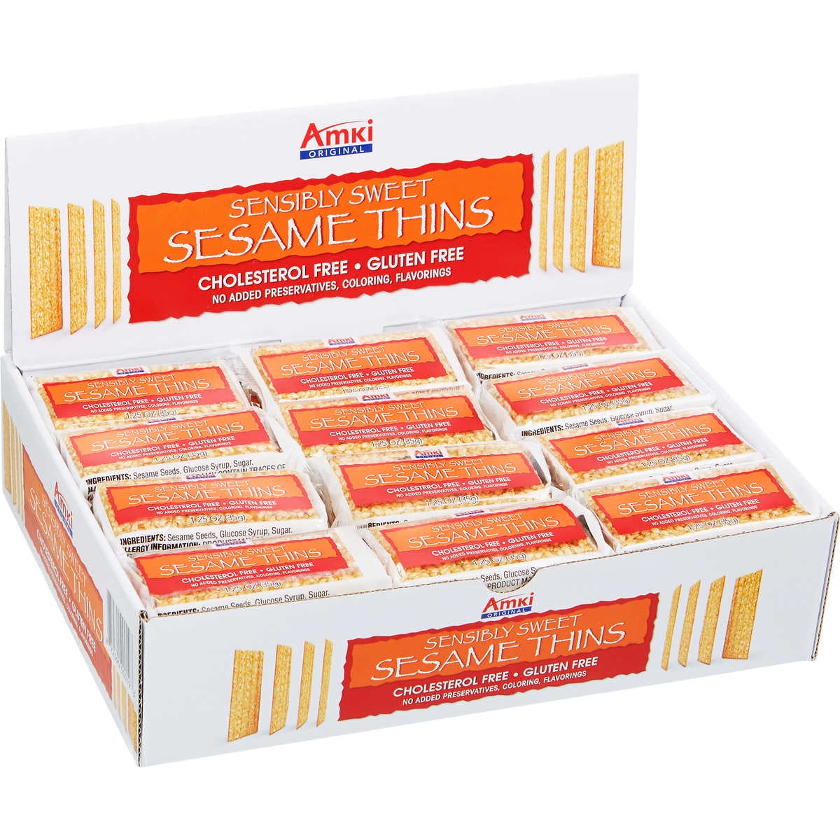 Amki Sensibly Sweet Sesame Thins, 1.25 oz, 36 ct, Product of Poland ...