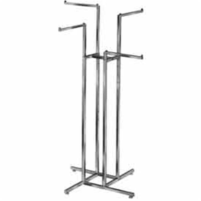 Amko Displays 4-Way with 2 Straight & 2 Slant Arms Garment Rack ...