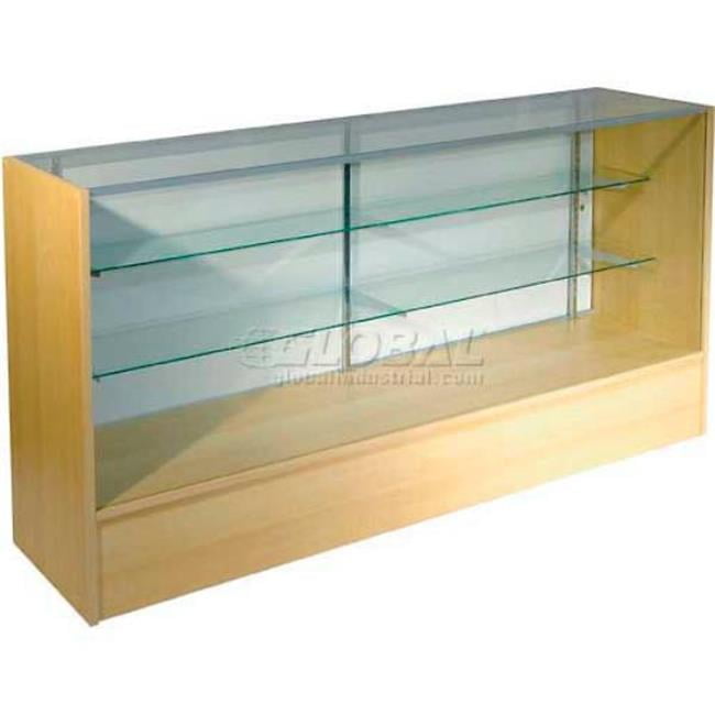 Amko Displays B1224004 6 ft. Full Vision Show Case - Maple - Walmart.com
