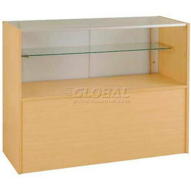 Amko Displays B1224024 4 ft. Half Vision Show Case - Maple - Walmart.com
