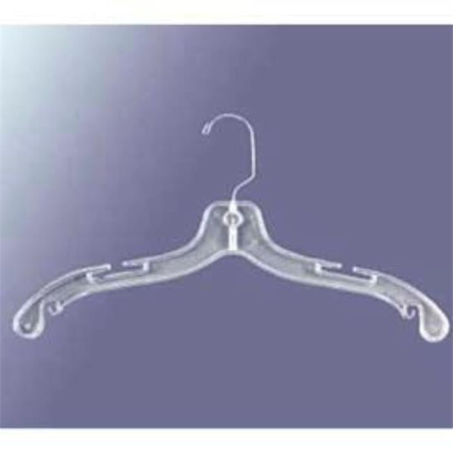Amko Displays B811899 Dress & Shirt Hanger - with Swivel Hook - 17 in. - Plastic - Clear - Pack ...