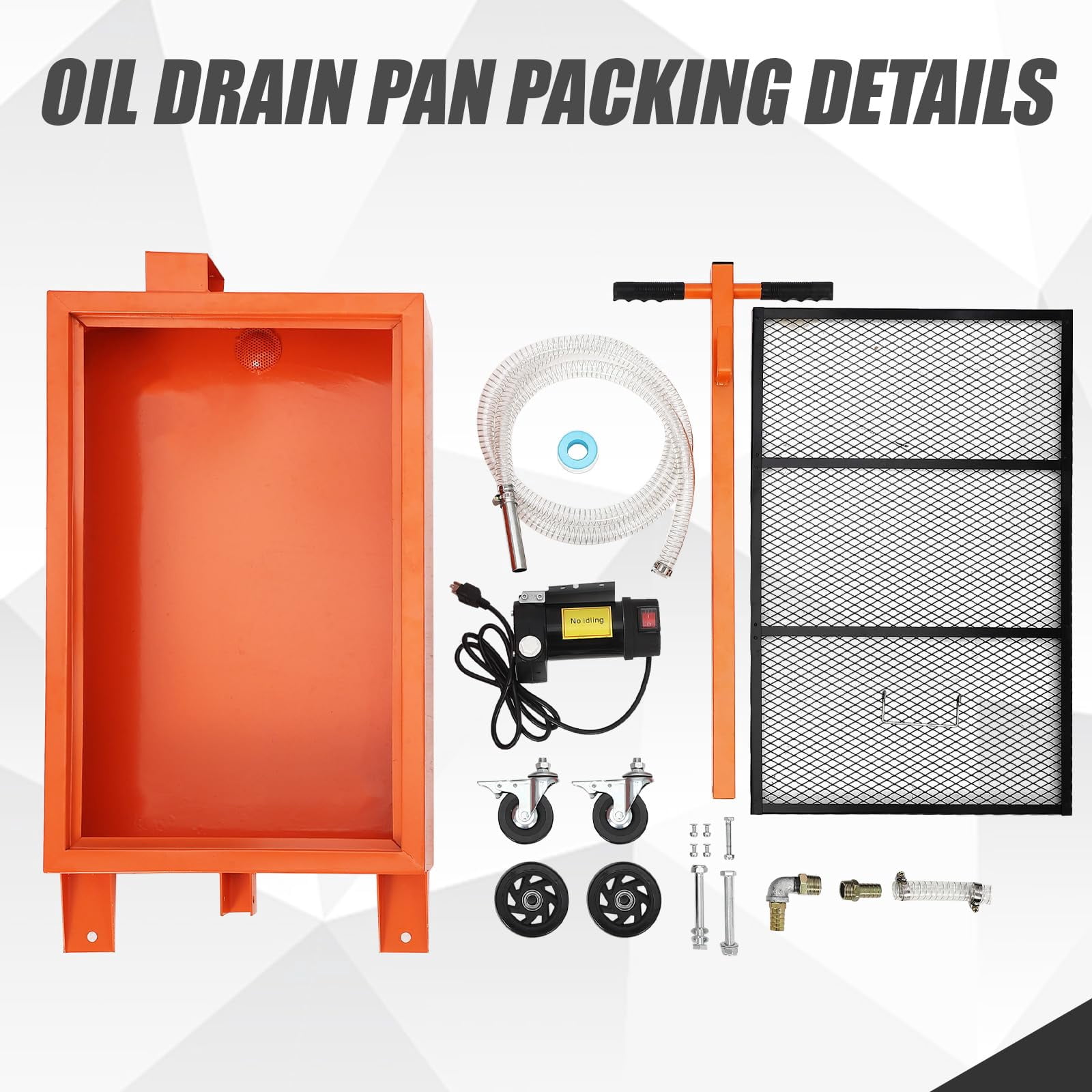Amkui 15/20 Gallon Oil Drain Pan Low Profile Electric Oil Drain Change ...