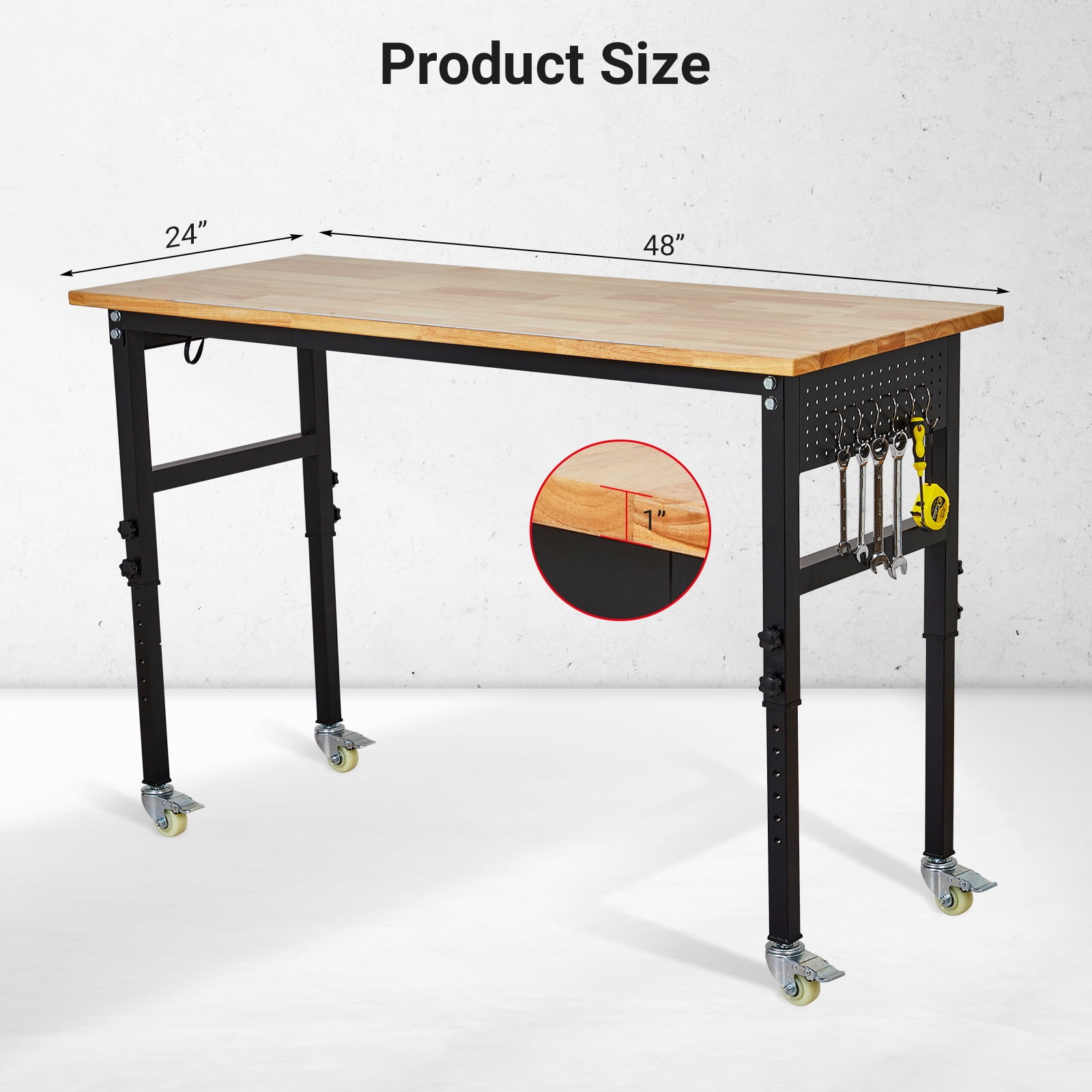 Amkui Height Adjustable Workbench with Power Outlet,48" 2000 Lbs ...