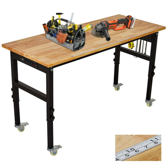 Amkui Height Adjustable Workbench with Power Outlet,60" 2000 Lbs ...