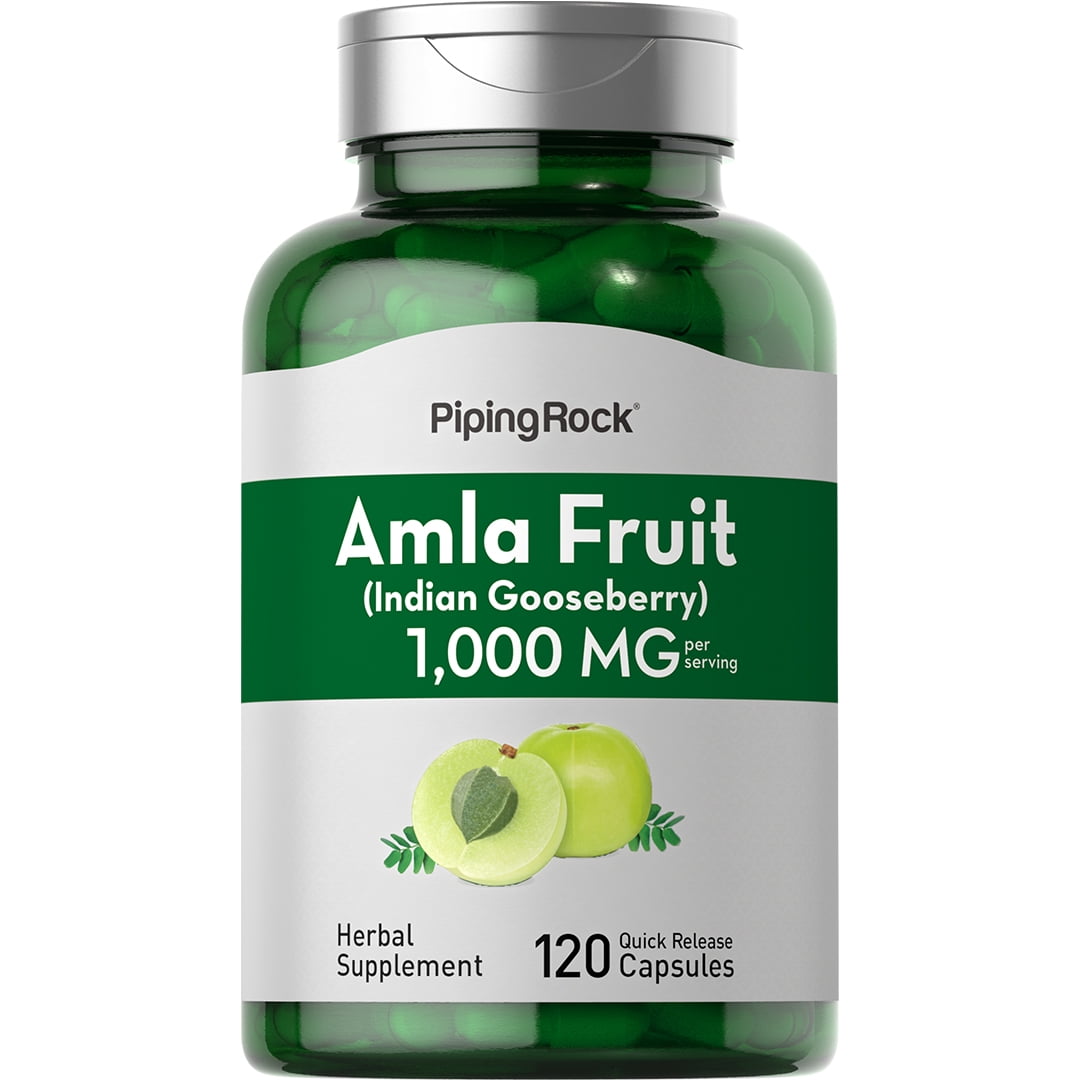 Piping Rock Amla Fruit Capsules, 1000mg Per Serving, 120 Quick-Release ...