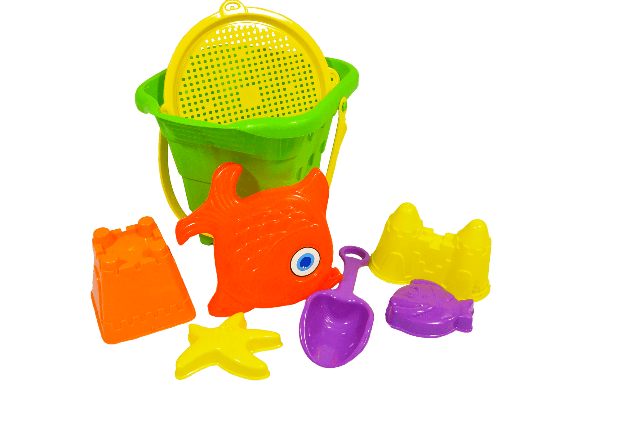 Amloid 8 Piece Sand Toy Beach Set with Pail, Shovel, Sieve and 5 Sand ...