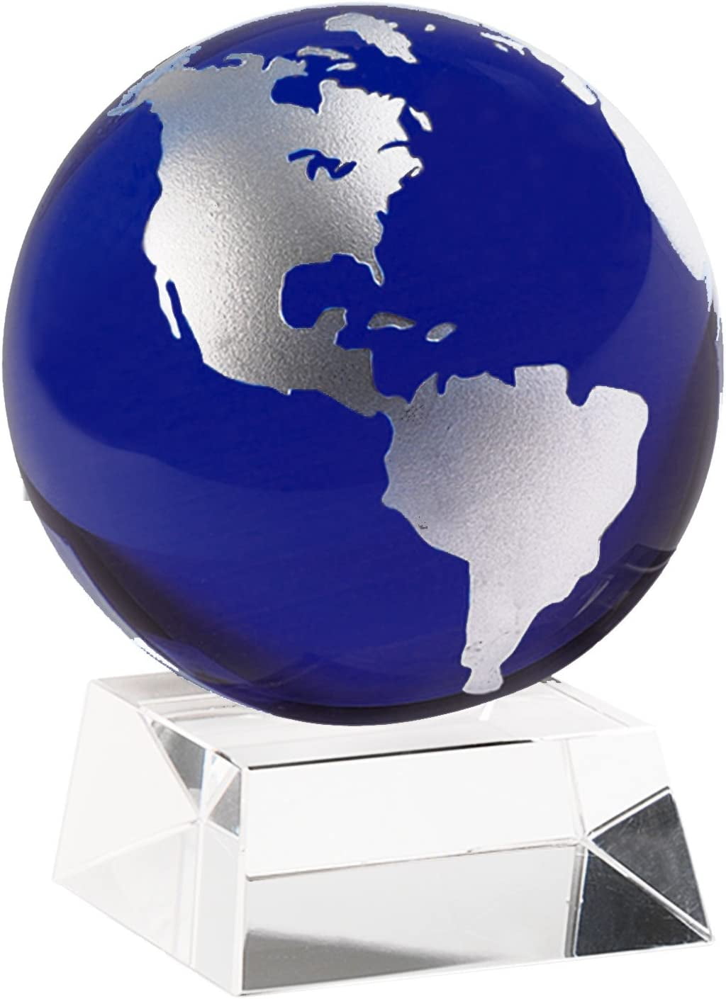 Amlong Crystal 3 Inch Blue Globe with 2 Inch Crystal Angled Stand and ...
