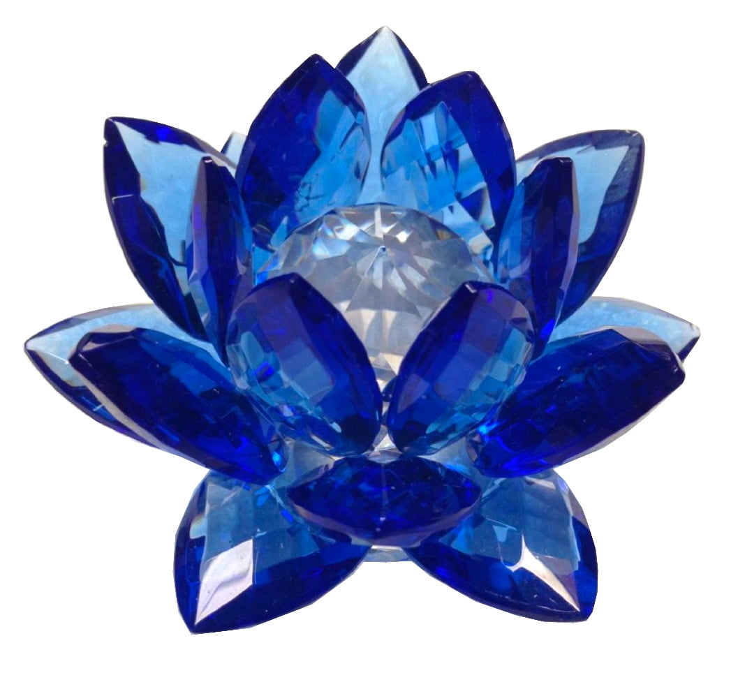 Amlong Crystal 3"Sapphire Crystal Lotus Flower - Walmart.com