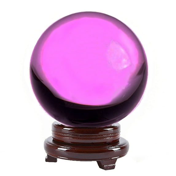 Amlong Crystal 8" (200mm) Crystal Ball with Wood Stand - Walmart.com