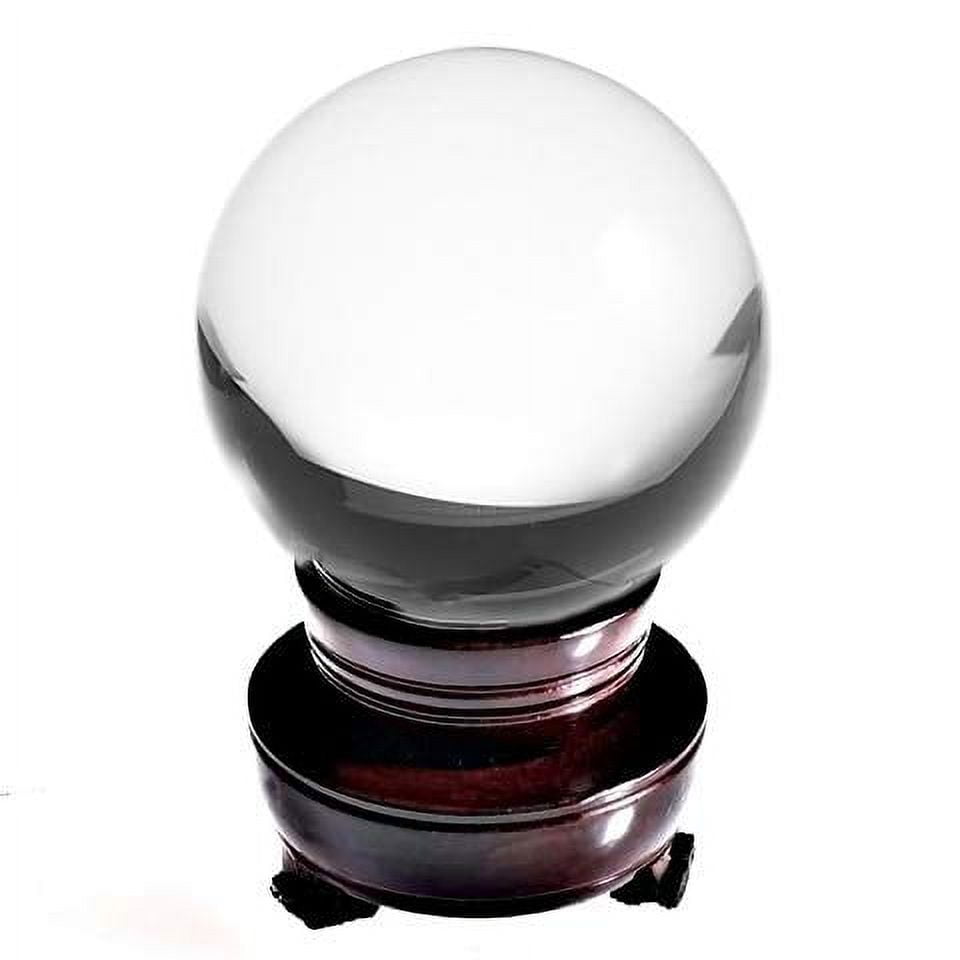 Amlong Crystal 8 inch (200mm) Clear Crystal Ball Including Wooden Stand ...