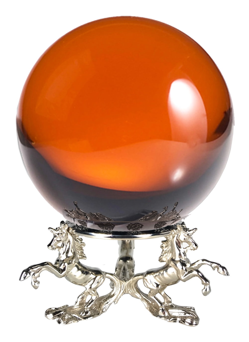 Amlong Crystal Amber 6 in. (150mm) Crystal Ball with Unicorn Stand ...