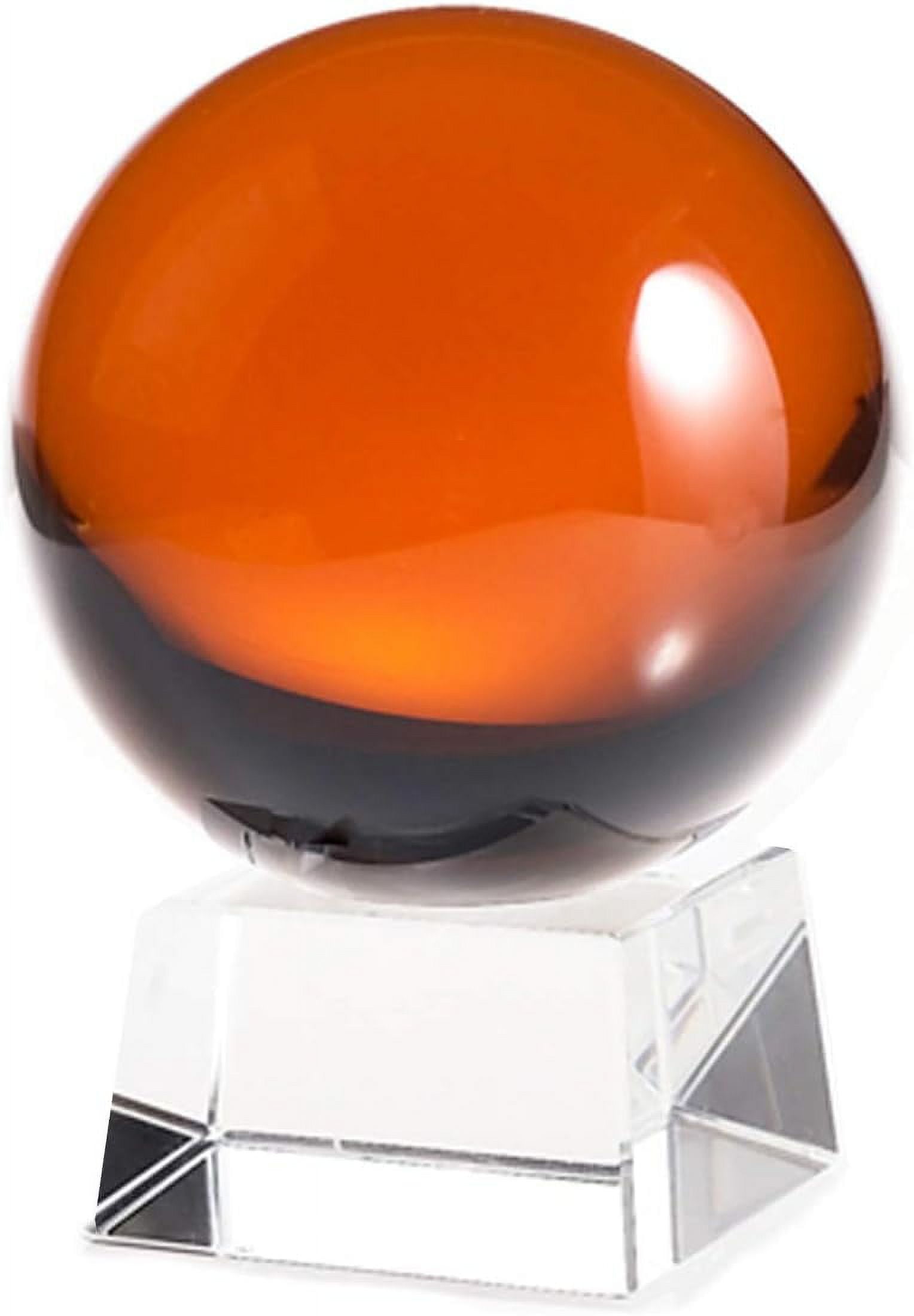 Amlong Crystal Amber Crystal Ball 80mm (3.1 in.) Including Angled ...