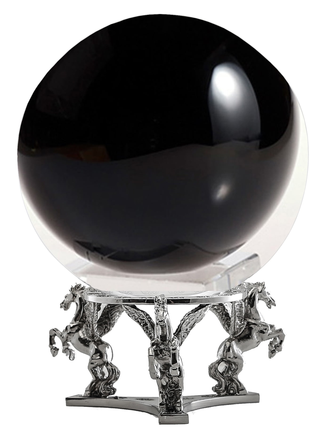 Amlong Crystal Black Crystal Ball 130mm (5 in.) Including Silver ...