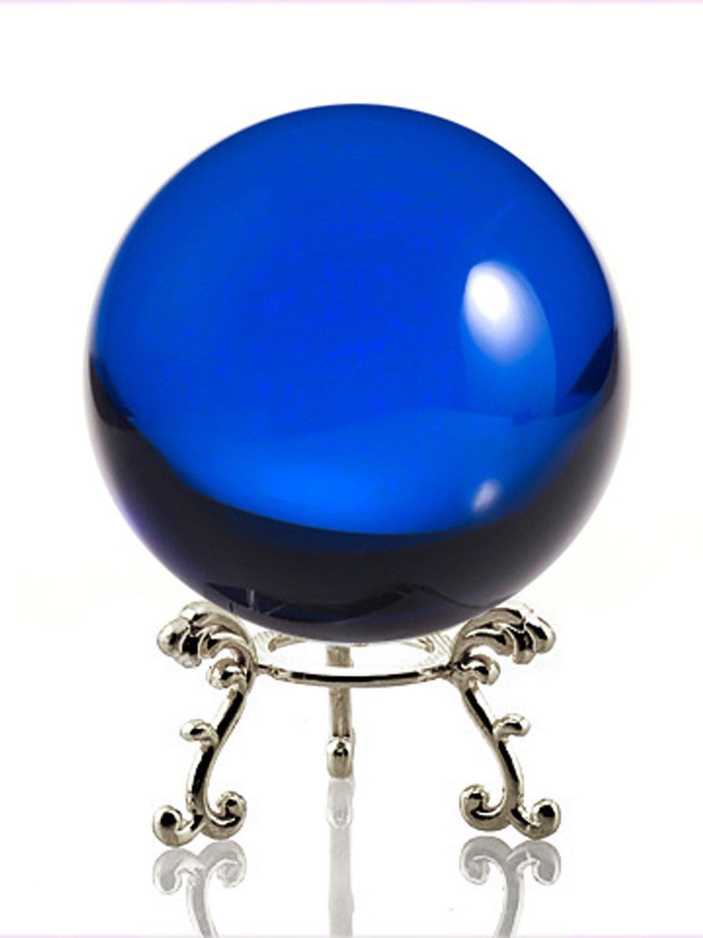 Amlong Crystal Decorative Blue Crystal Ball (60mm, 2.3 in.) with Silver ...