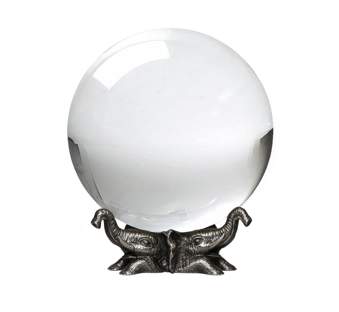 Amlong Crystal Clear 8 in. Quartz Crystal Ball, Elephant Stand, Feng ...