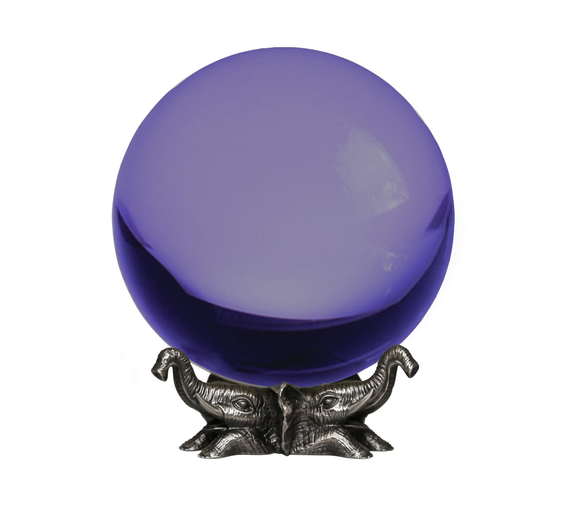 Amlong Crystal Purple 8 in. (200mm) Crystal Ball with Elephant Stand ...