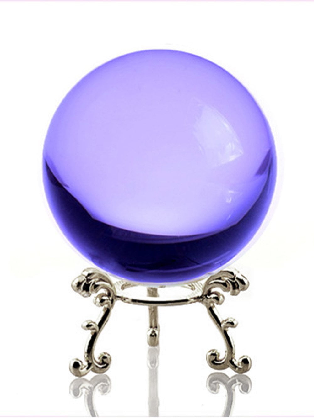 Amlong Crystal Purple Crystal Ball 60mm (2.3 in.) with Silver Flower ...