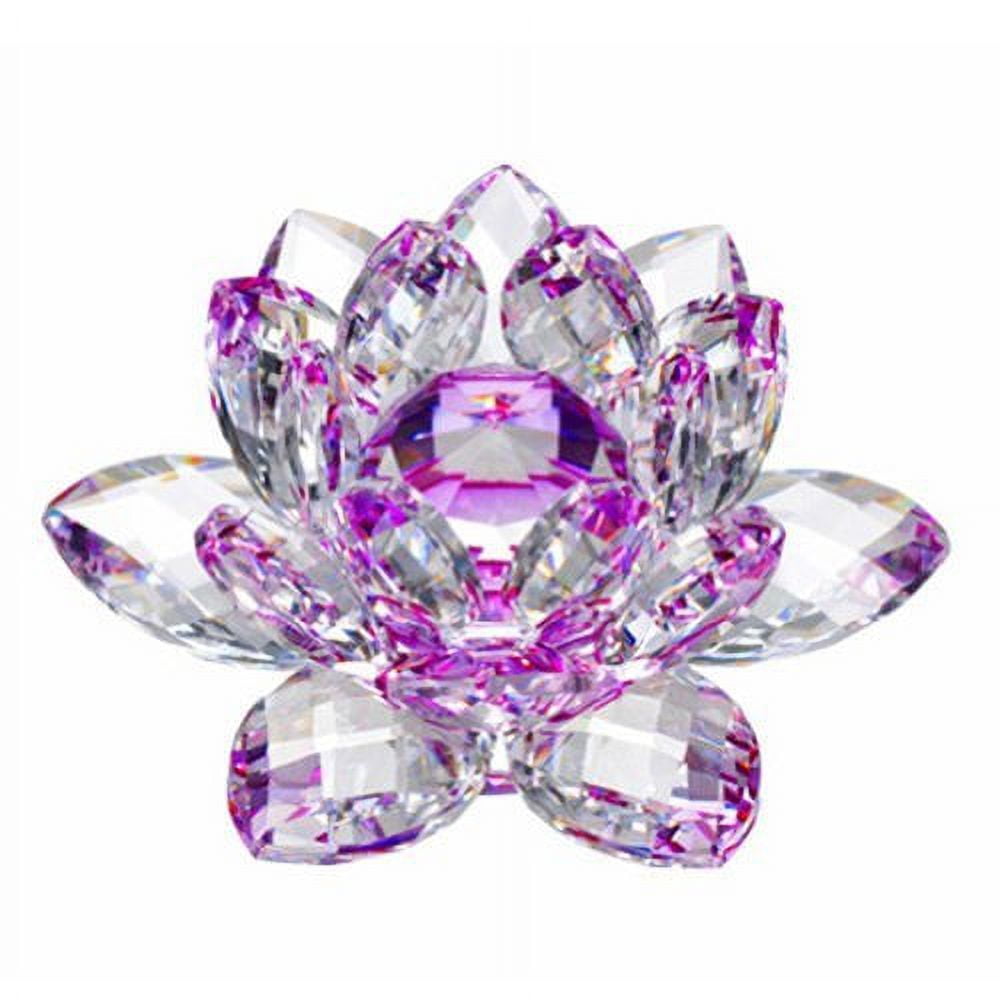 Amlong Crystal Purple Crystal Lotus Flower - Walmart.com