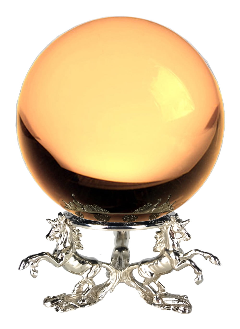 Amlong Crystal Yellow 6 in. (150mm) Crystal Ball with Unicorn Stand ...