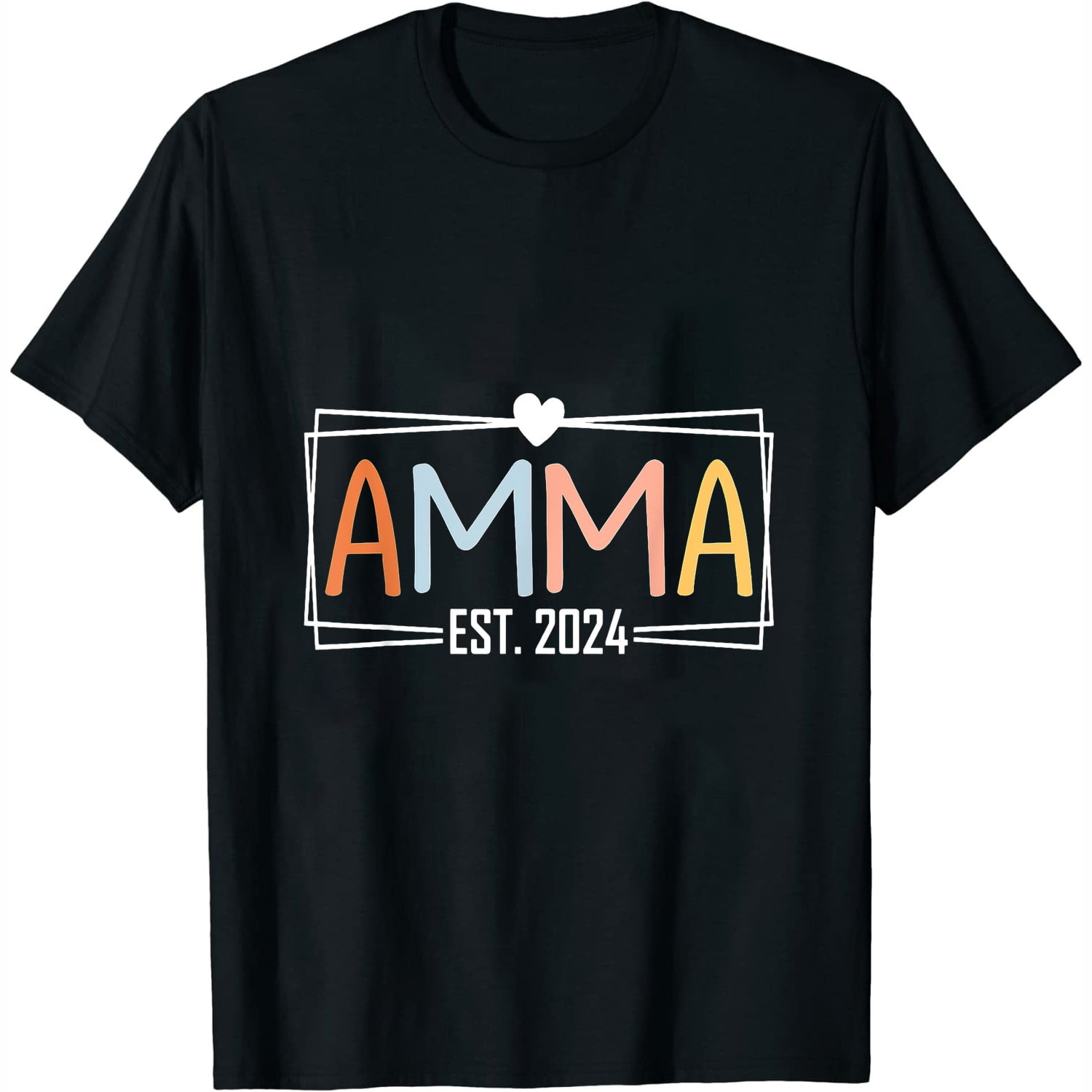 Amma EST 2024 Promoted to be Mom Family 2024 T-Shirt Black - Walmart.com