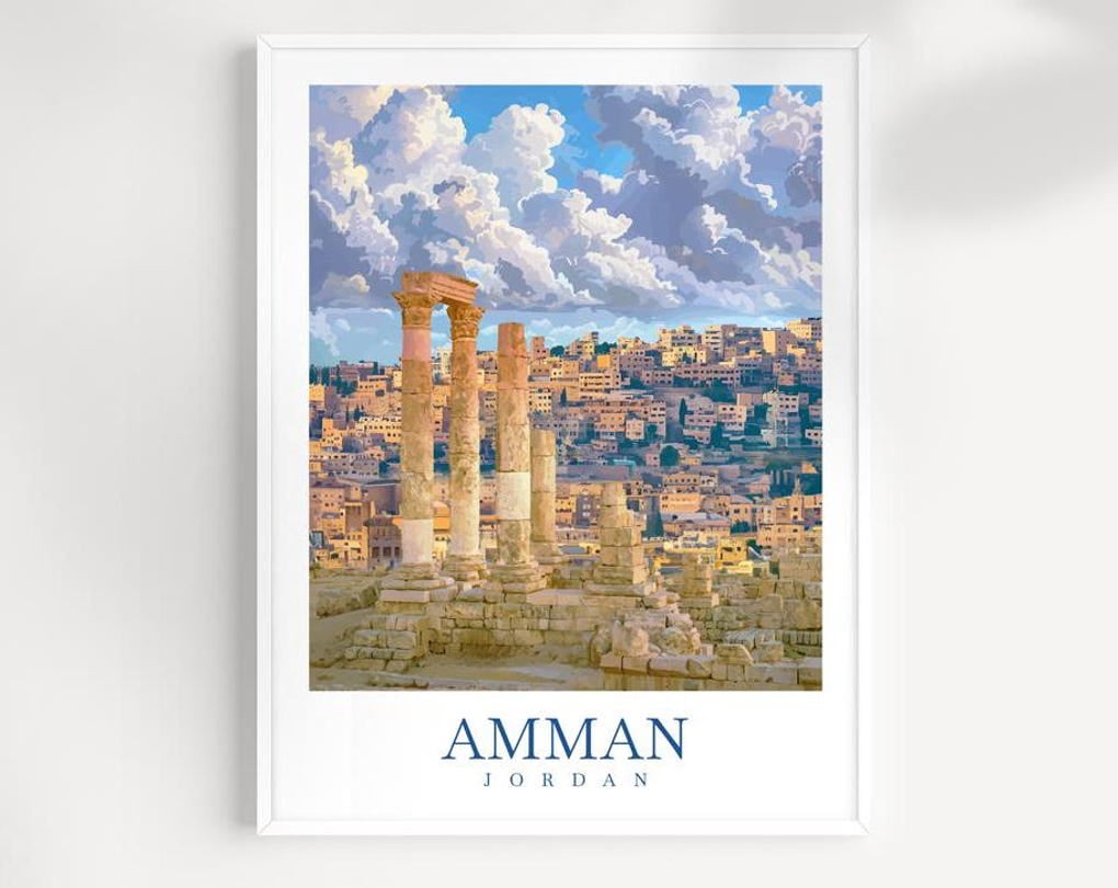 Amman Travel Print Wall Art Jordan Wall Hanging Home Décor Amman Gift ...