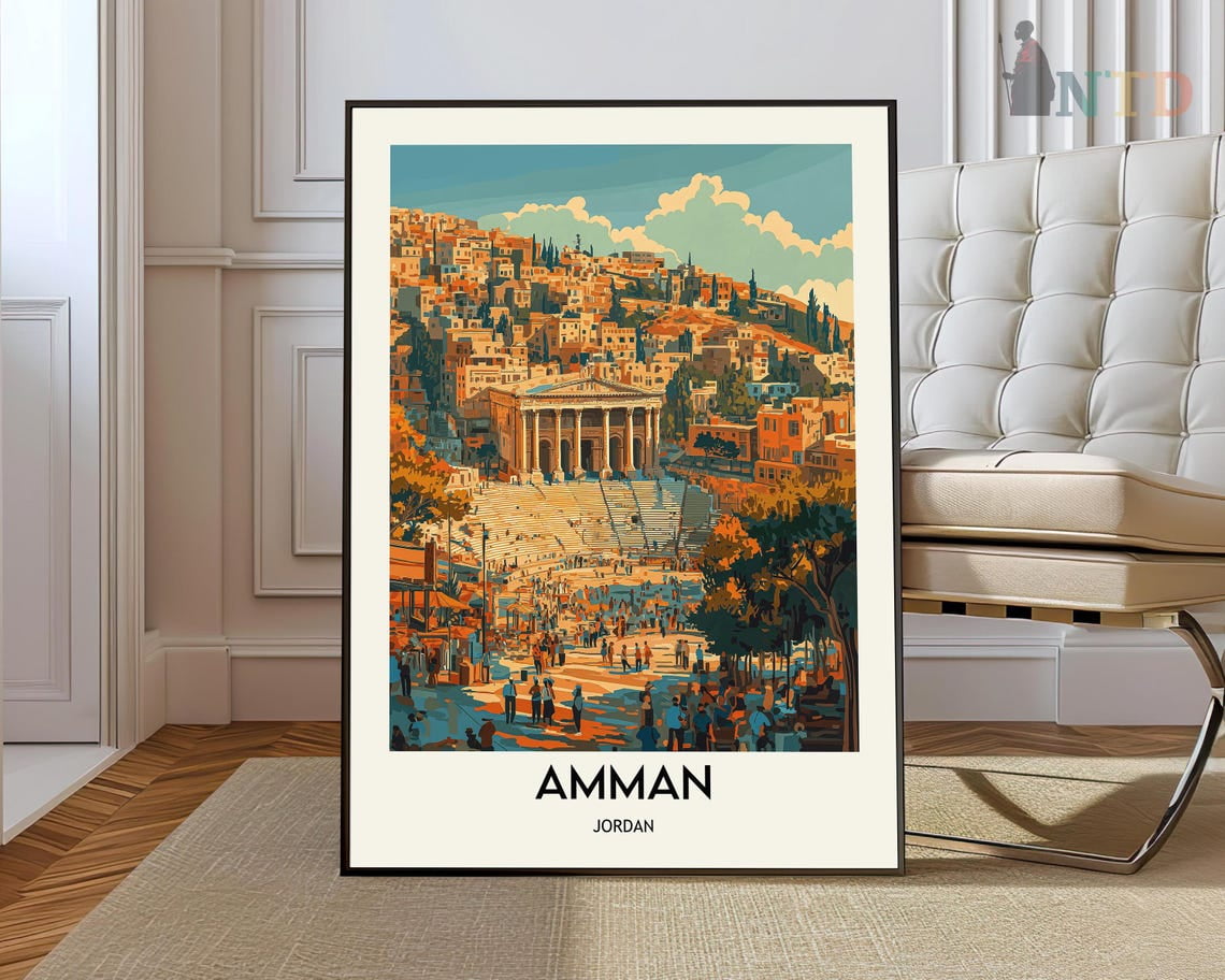 Amman Travel Printamman - Jordan Posteramman Travel Gift, Amman City ...