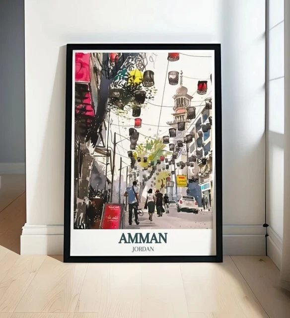 Amman Wall Art - Wall Art Of Rainbow Street And King Abdullah Mosque NO FRAMED POSTER Home Decor ...