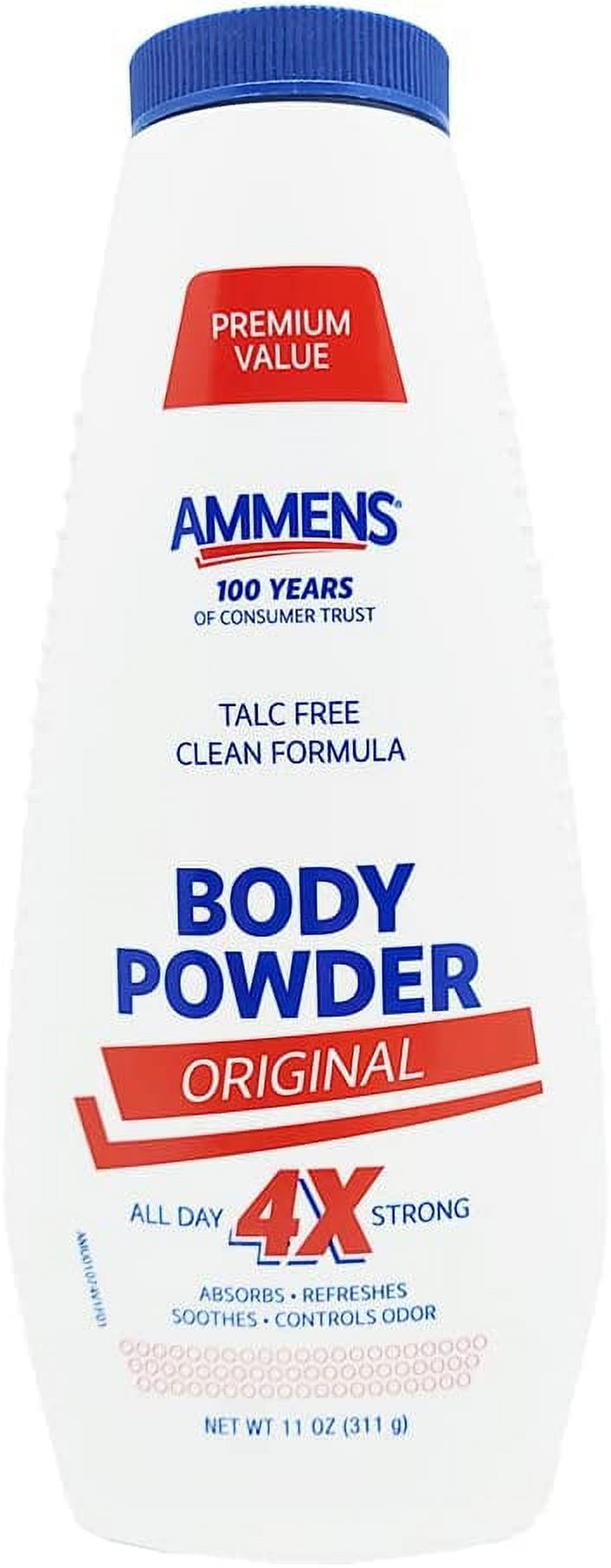 Ammens Original Body Powder All Day 4X Stronger, Talc-Free, 11 oz, 6 ...