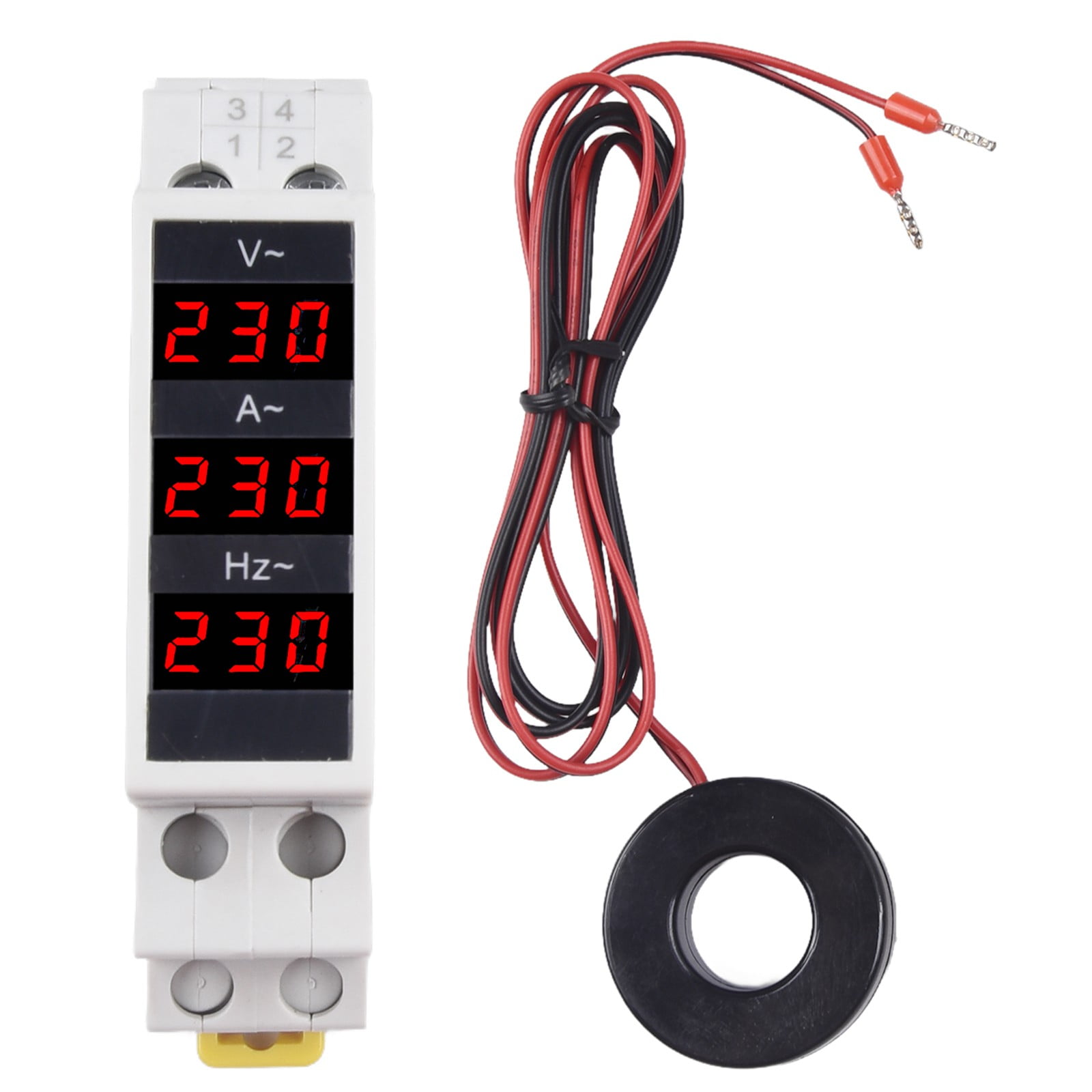 Ammeter Din Rail Voltmeter CLEAR VIEW Din Rail Single Phase Smart ...