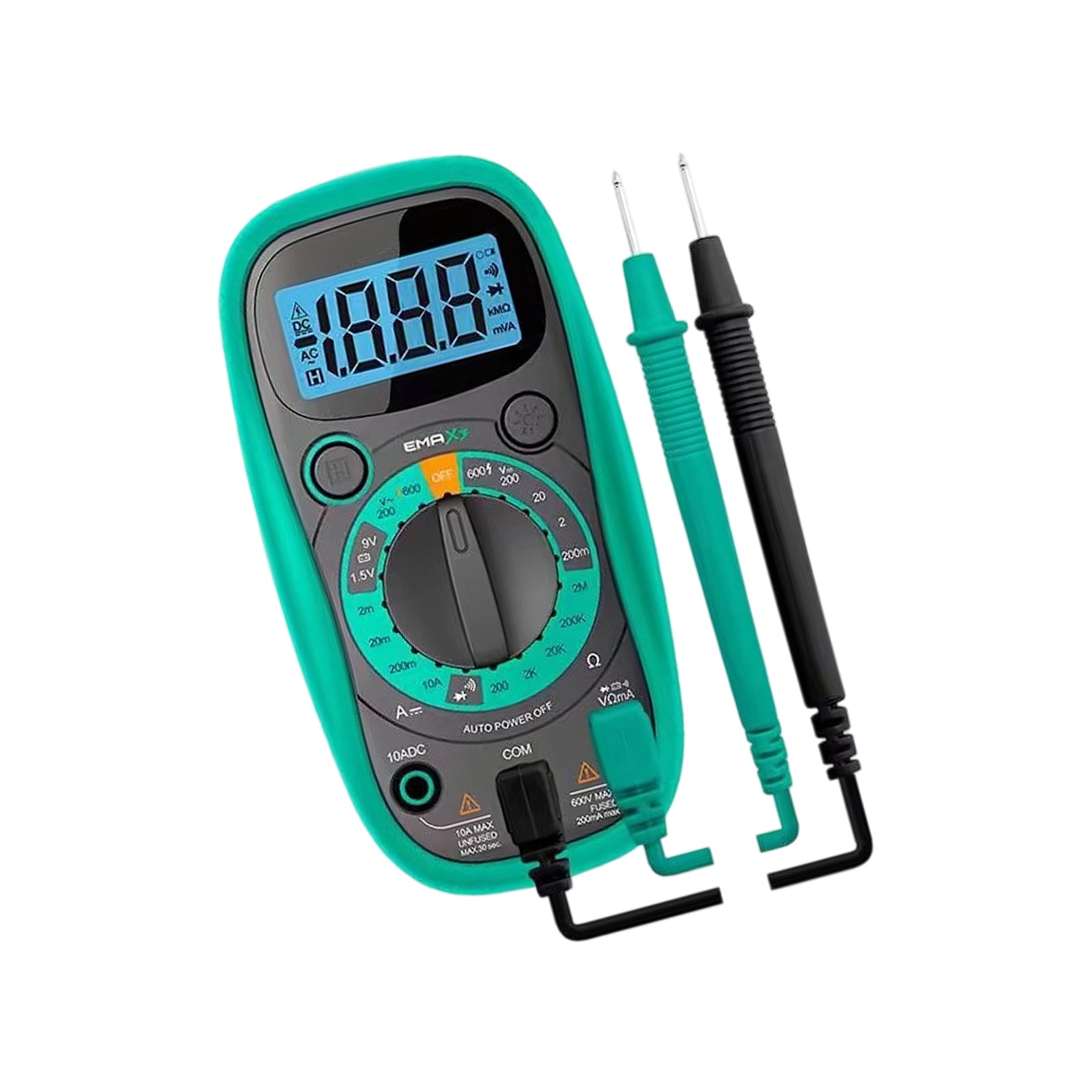 Ammeter Voltemter LCD Digital Multimeter with Backlit Buzzer Portable ...