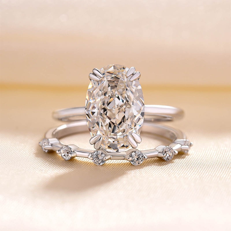 Ammo Jewel 1.2 Ct Lab Created Diamond Wedding Double Prong Ring Set ...