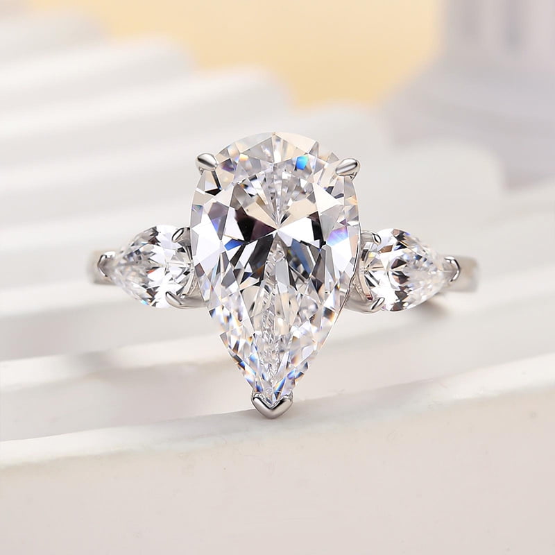 Ammo Jewel 1.5 Ct Pear Cut Lab-Created Simulated Diamond Engagement ...