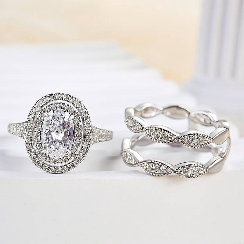 Ammo Jewel 1.8 Ct Oval Cut Lab Created Diamond Engagement Double Halo ...