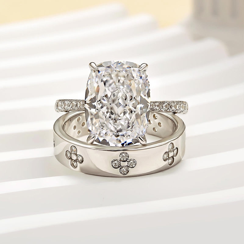 Ammo Jewel 1.9 Ct Lab Created Diamond Ring Set with Band - Elegant 14K White Gold Plated ...