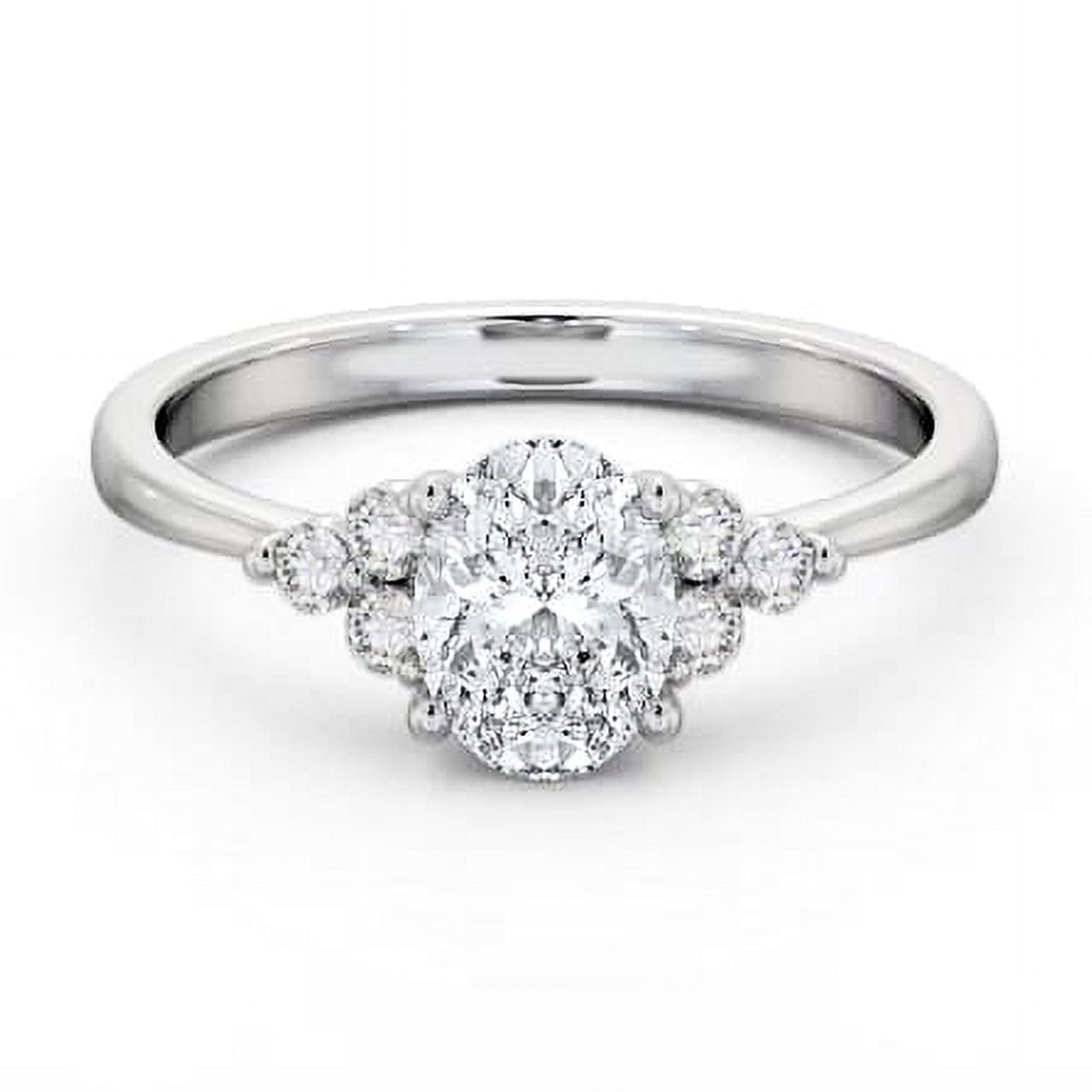 Ammo Jewel 14K White Gold Over Ring - Oval Cut 1.9 Ct Excellent White ...