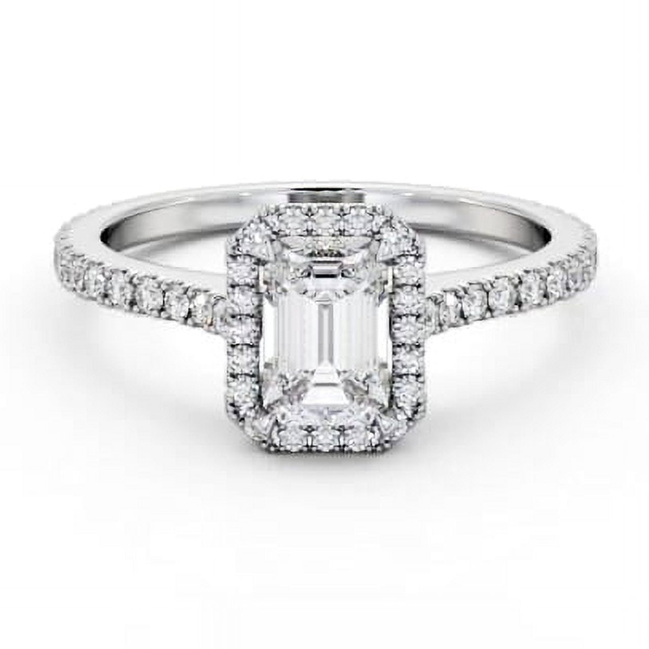 Ammo Jewel 14K White Gold Over Rings - 1.5 Ct Emerald Diamond Rings ...